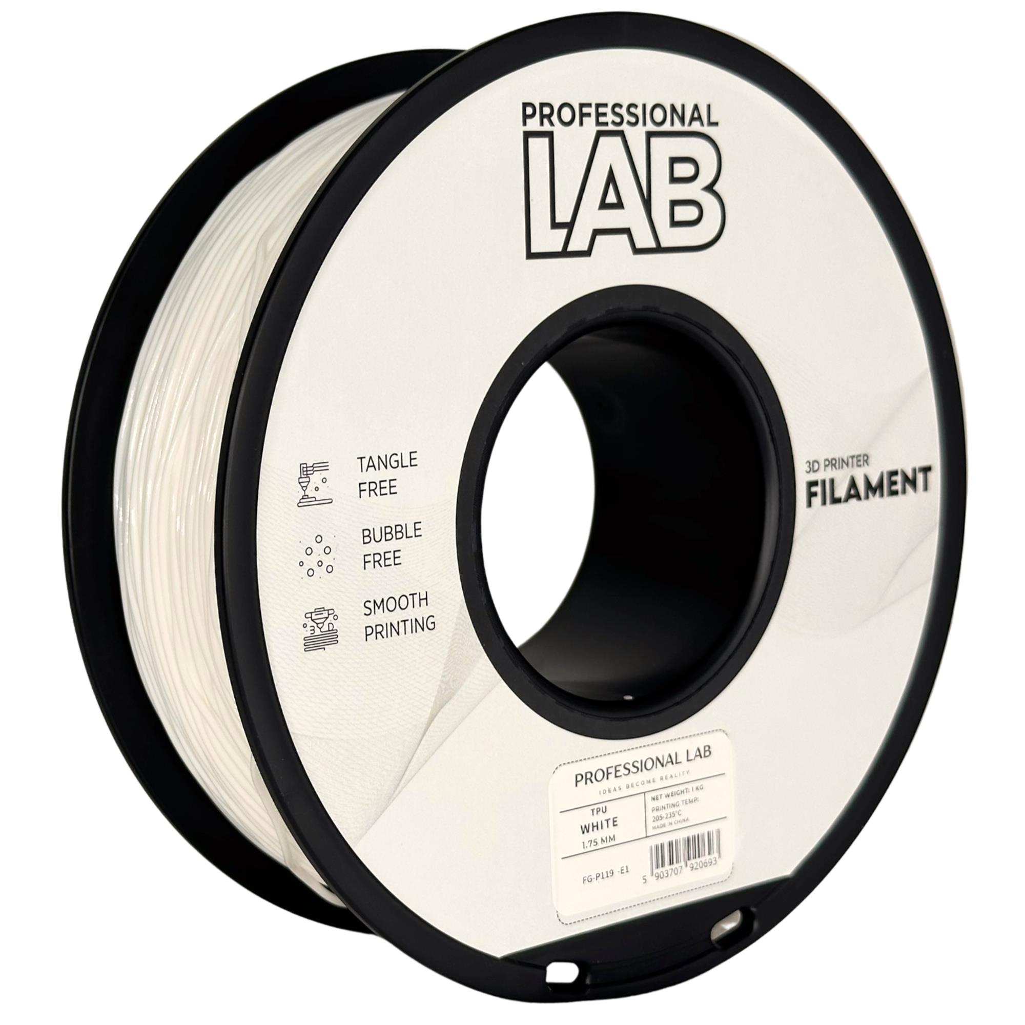 Prof. Lab TPU White (bílá) 1 kg - 3D Stisk - eshop pro 3D tisk